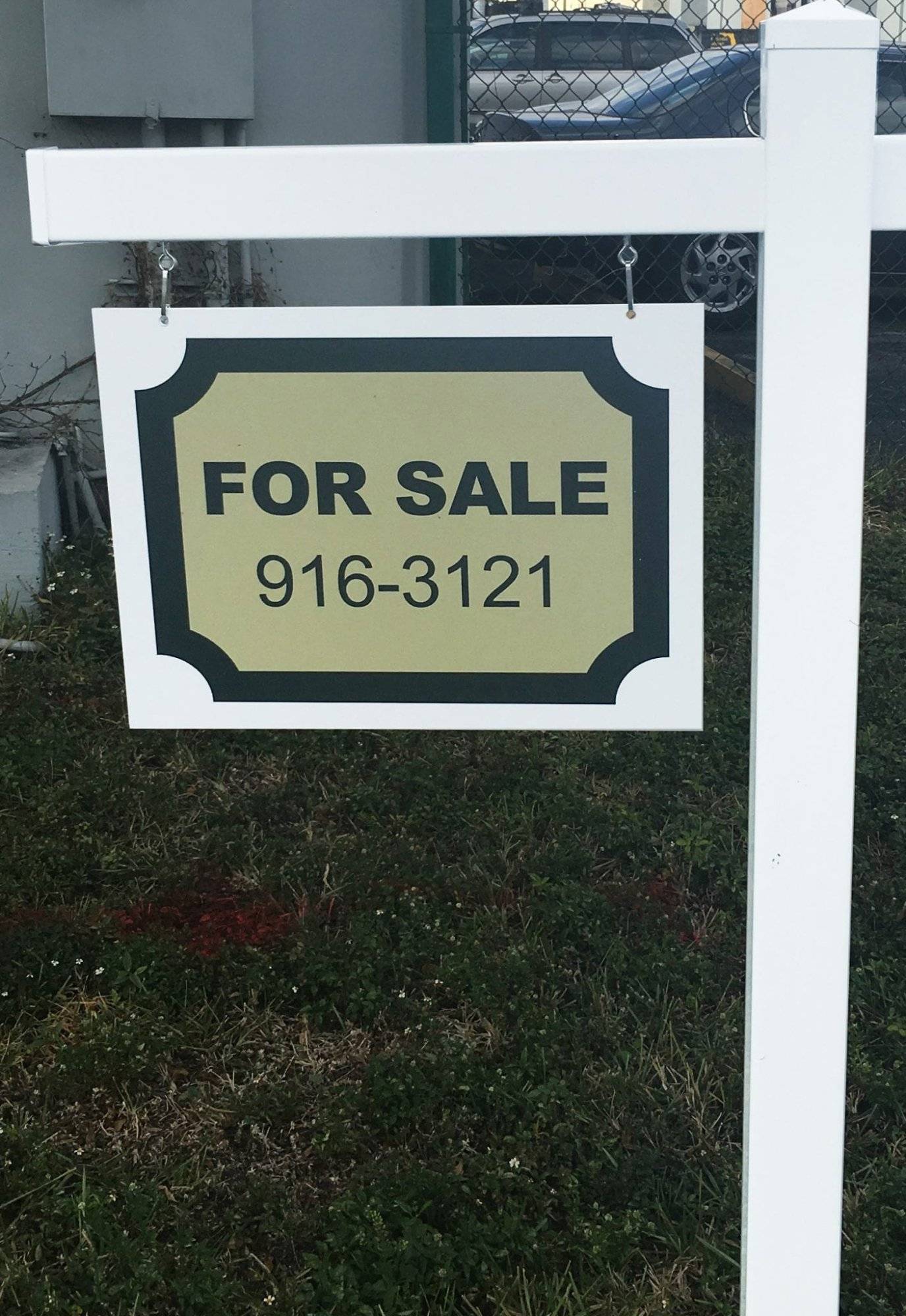 Sign board for real estate post frame